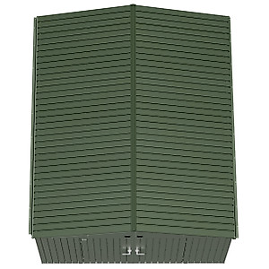 Scotts 10' x 12' Outdoor Lockable Water-Resistant Steel Storage Shed Building with Tool Hanger and Gable Roof, Green