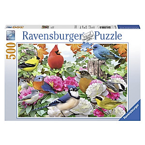 Ravensburger Garden Birds Jigsaw Puzzle | 500 Unique Pieces | Anti-Glare Surface | Ideal for All Ages for Puzzle Enthusiasts