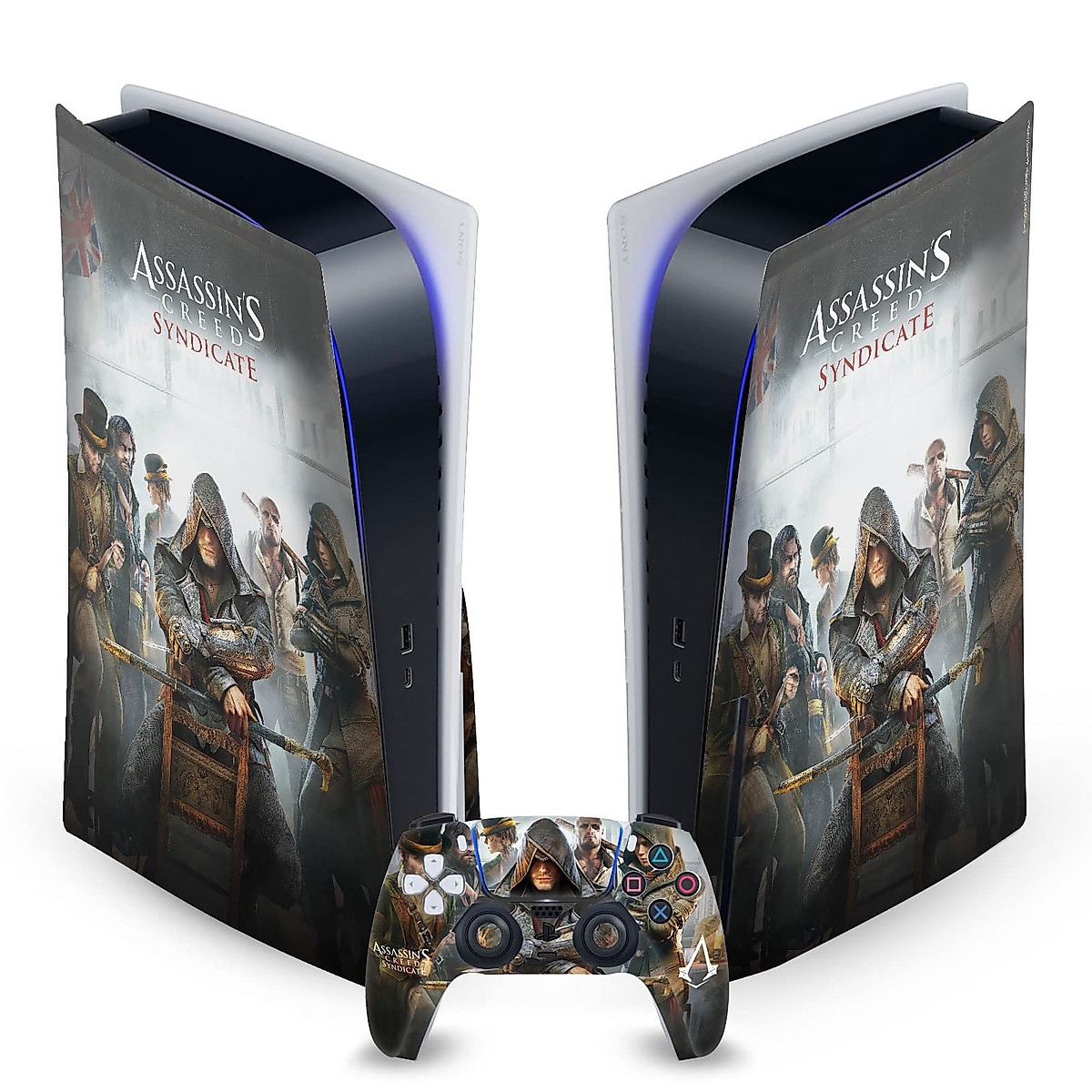 Head Case Designs Officially Licensed Assassin's Creed Key Art Syndicate Graphics Vinyl Faceplate Gaming Skin Decal Compatible With Sony PlayStation 5 PS5 Disc Edition Console & DualSense Controller