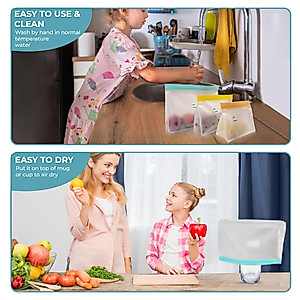 Temsy Reusable Snack Bags - 10pcs Reusable Snack Bags – Reusable Freezer Bags for Fruit, Veggies, Meat – Food-Safe Standup Storage Bags for Food with Ziplock Closure – Sustainable Option