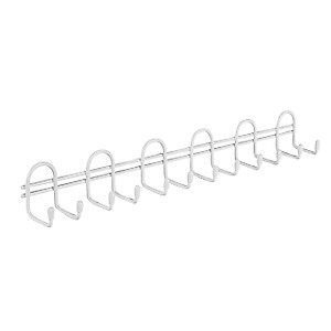 Spectrum Diversified All Purpose 10-Hook Rack Wall Mount, White