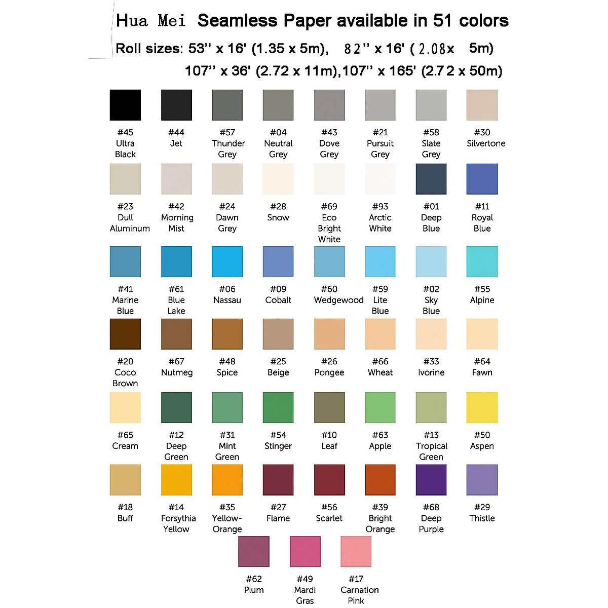 Huamei Seamless Photography Background Paper, Photo Backdrop Paper 8.9 x 36 Feet / 2.72 x 11 Meters 272133 (Ivorine)