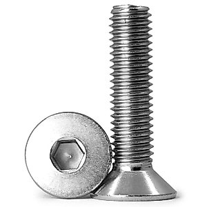 KONGKI M5-0.8 x 35mm Flat Head Socket Cap Screws, 304 Stainless Steel (18-8), DIN 7991, Allen Socket Drive,Full Thread, Machine Thread, 30 PCS