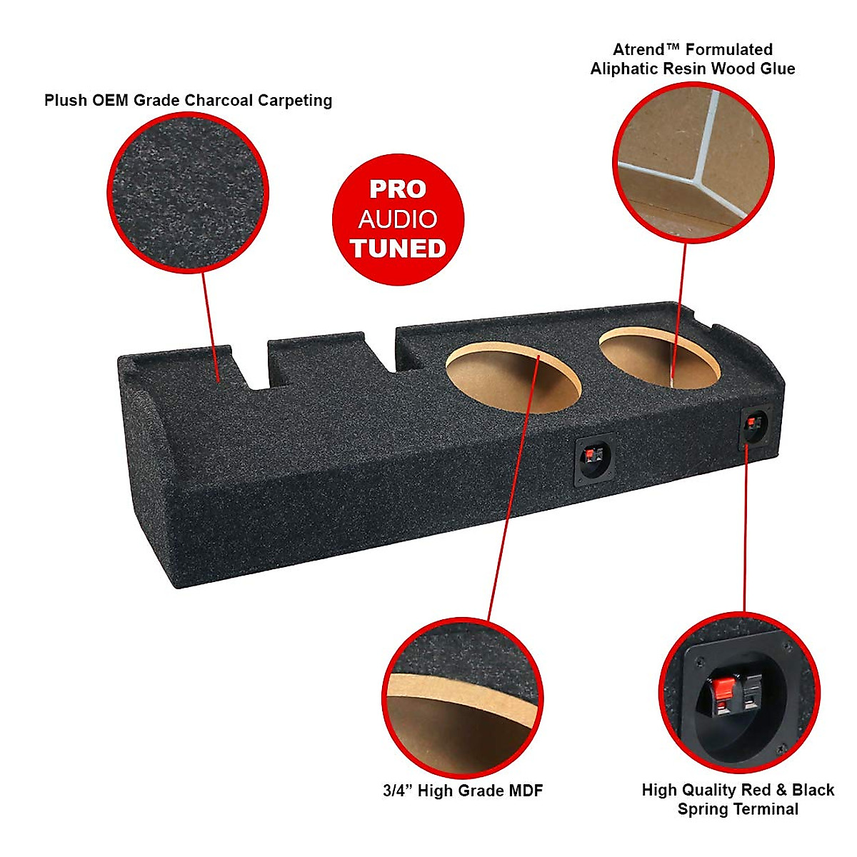 Bbox Dual Sealed 10 Inch Subwoofer Enclosure - Accu-Tuned Sealed Subwoofer Boxes & Enclosures - Subwoofer Box Improves Audio Quality, Sound & Bass - Fits 1997-2003 Ford F150 Super Crew