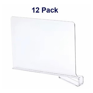 Generic Set of 12 Acrylic Shelf Dividers - Clear, Stylish, Durable Organizers for Closet, Towel, and Home Storage - Practical, Stylish, and Functional Shelf Dividers, SA001