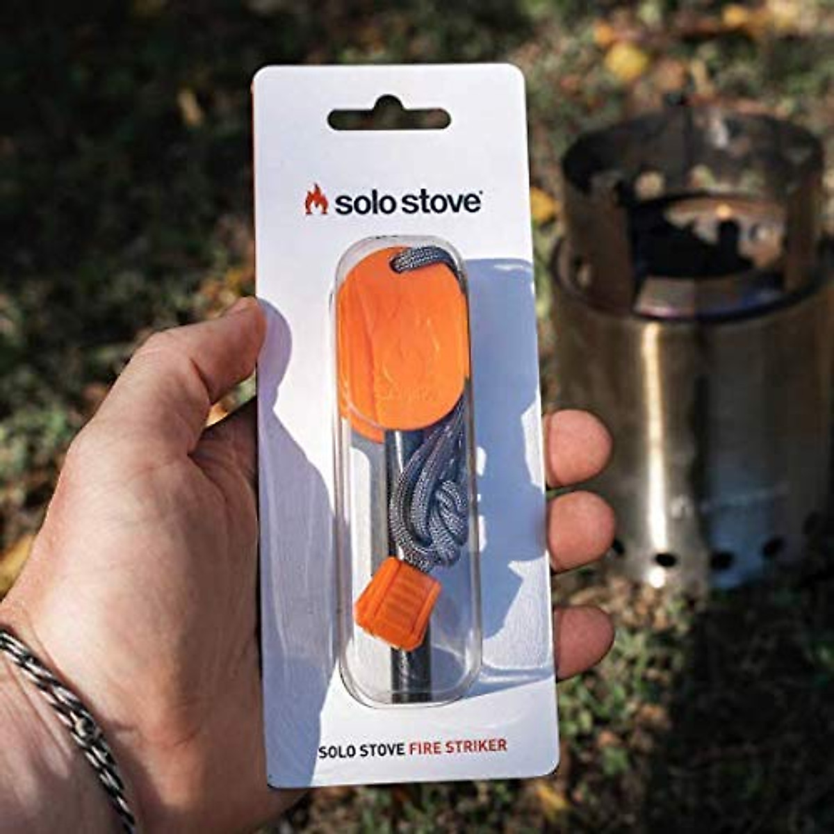 Solo Stove Fire Striker Stainless Steel Ferrocerium Rod Waterproof Fire Starter for Camping Survival Kits and Hiking Easy Grip Handle with up to15,000 Strikes