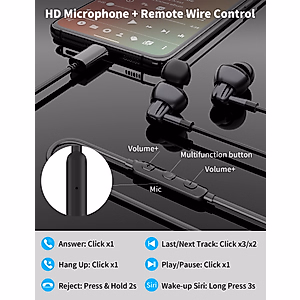 USB C Headphones for Samsung S24 S23 Ultra S22 S21 FE S20 A54 A53 Note 20 10+ Wired Earbuds Noise Canceling in-Ear Type C Earphone with Microphone Stereo Bass for iPhone 15 16 Pixel 8 7 6, Metal-Grey