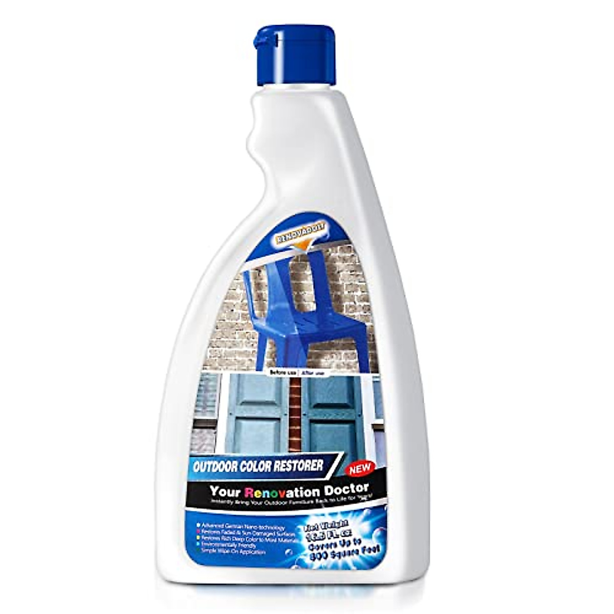 RENOVADOLT Outdoor Color Restorer 16.5oz Plastic Vinyl Shutter Restorer Faded Sun-Damaged and Oxidized Possessions and Protects from Future Wear