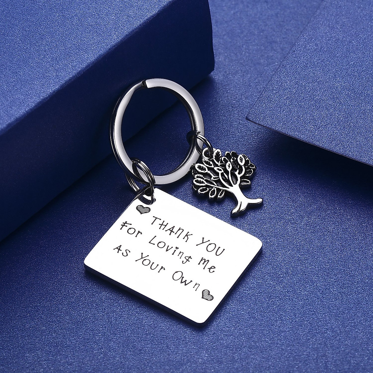 CJ&M Step Parent Keychain,Step Mother Keychain,Step Mom Gift,Step Dad Gift,Mother's Day Gift,Step Dad Keychain