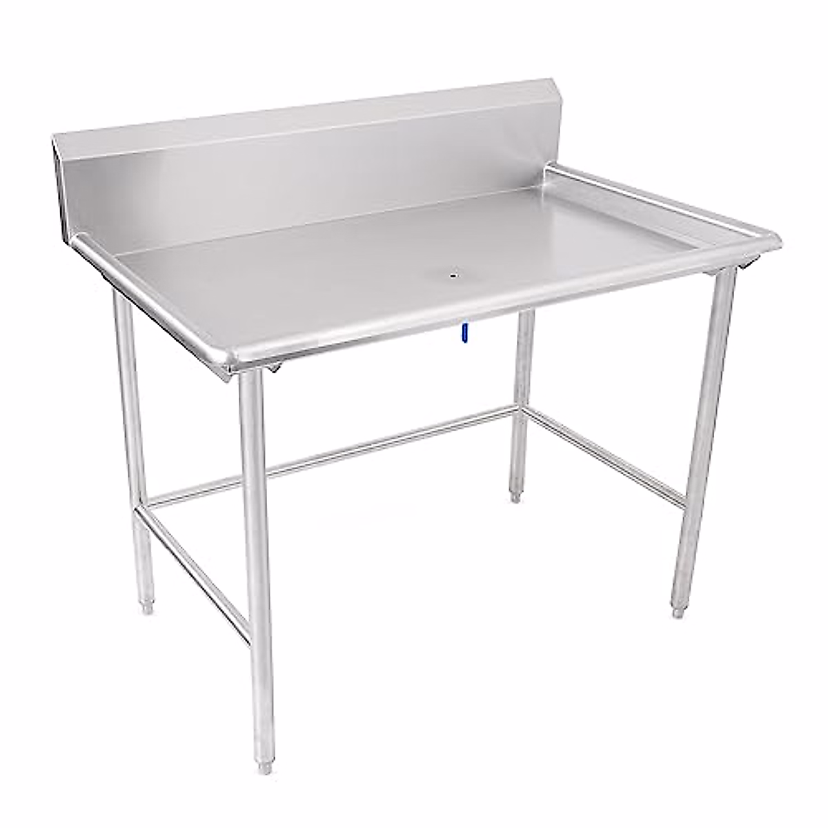 Dish Sorting Tables, 10" Rear Riser Top, Fixed Stainless Steel Bracing, Bullet Feet, 16GA Stainless Steel Top