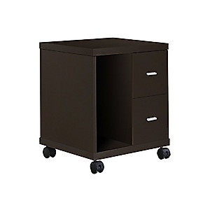 Monarch Specialties Computer 70" L Desk Left or Right Facing - Capuccino & 2-Drawer Computer Stand on Castors-Cappuccino I 7004 Filing Cabinet