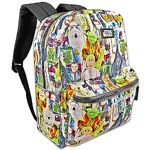 Star Wars Backpack for Boys, Kids - Bundle with 16" Star Wars School Backpack, Star Wars Stickers, and More | Star Wars School Supplies