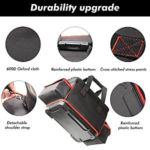 Air Compressor Bag, Compatible with Milwaukee M18 Inflator 2848-20, Air Pump and Battery Charger Carrying Box for Milwaukee, Holds 18V 3.0/4.0/5.0/6.0/6.5/7.0/8.0/9.0 Ah Battery, Black, Bag Only