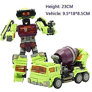 NBK Deformation Oversize Toys Robot Devastator Engineering Combiner 6 in 1 Action Figure Car Truck Model Gift for Kids Boys (Green)