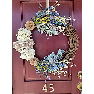 VADCAD Front Door Wreath - Farmhouse 24 Inch All Season – Artificial Flowers – Welcome Wreath – Farmhouse Décor for The Home – Modern Home Décor