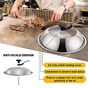 Aormos Griddle Accessories for Blackstone,28 PCS Flat Top Grill Spatula Sets,12 Inch Visible Basting Cover Cheese Melting Dome,Cast Iron Burger Bacon Press for Indoor,Outdoor,Camping or Cooking