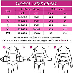 YIANNA Women Waist Trainer Belt - Slimming Sauna Waist Trimmer Belly Band Sweat Sports Girdle Belt Weight loss, YA8002-2-Black-S