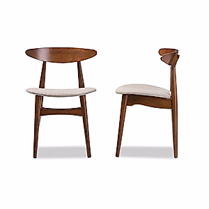 Baxton Studio Flora Dining Chair in Light Gray (Set of 2)