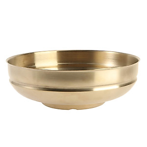 Hemoton Stainless Steel Bowl Soup Bowls Pasta Serving Bowl Asian Dishes Multipurpose Bowl Porcelain Tableware for Salad Soup Rice Cold Noodle Golden
