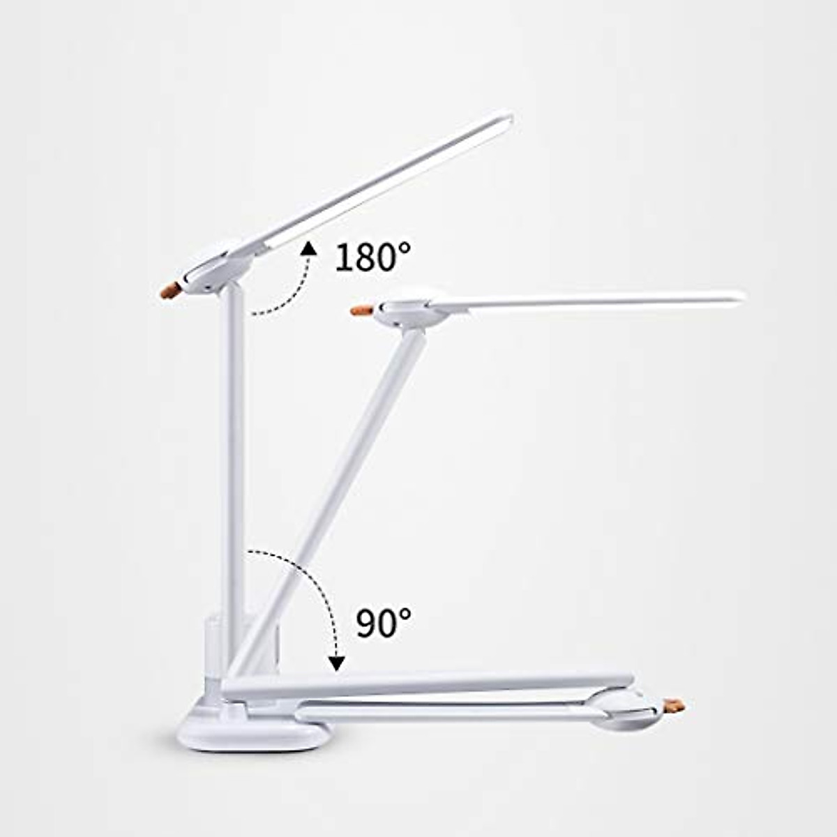 Eye-Caring Multifunctional Charging Desk Lamp LED Eye Protection Pen Holder Clock 5200mAh Touch Dimming Night Light for Study and Work Office lamp (Color : White)