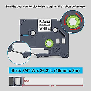 HOCALORT Label Tape Compatible with Brother Ptouch Label Maker Refills Tze241, Tz Tape 18mm Black on White Replacement for Brother P Touch Labeler Tape Use for Brother PT-D400AD PT-D600, 3-Pack
