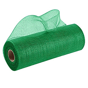 Emerald Green Christmas Deco Mesh - 10" x 10 Yards, Wreath, Spring, Fall, Wreath Decoration, Garland, Gift Basket Decor Ribbon, Bows, Mardi Gras, St. Patrick's Day, Easter