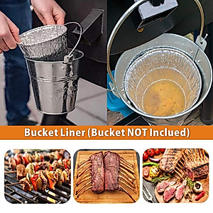 U/B Grease Bucket Liners, Aluminum Disposable Replacement Part for Traeger Green Mountain Oklahoma Joe's Wood Smoker Pellet Grill Drip Tray, 24-Pack Silver