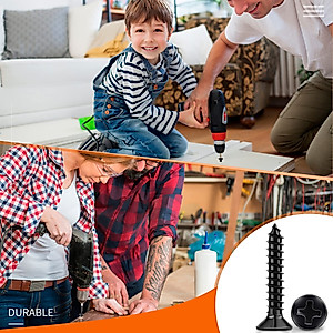 TPOHH 100 PCS #8 X 5/8 Inch Black Oxide Coated Flat Head Phillips Wood Screw, Stainless Steel 18-8 (A2) Fully Threaded 8 X 5/8'' Multipurpose Screws