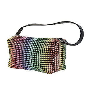 MXIAOXIA Rainbow Color Diamonds Women Evening Bags Soft Small Party Wedding Handbags Rhinestones Day Clutch