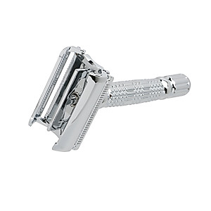 Complete Wet Shave Kit | Mike the Mason | Gift Set Includes: Hawk Safety Razor, Pure 100% Badger Hair Brush, Organic Honey Oatmeal Shave Bar, Nick Brick, 5 Premium Mens Blades, and a Razor Stand