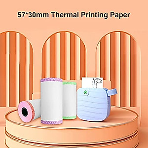 LUKEO 12 Roll Printable Sticker Paper Roll Direct Thermal Paper with Self-adhesive 57x30mm for Paperang P1/P2 Pocket Thermal Printer