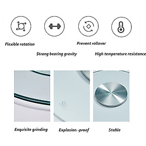 Tempered Glass Rotating Tray Tempered Glass Round Turntable Rotating Serving Tray Tempered Glass Lazy Susan for Dining Table Rotating Tray Glass Serving Plate (Size : 90cm/35inch)