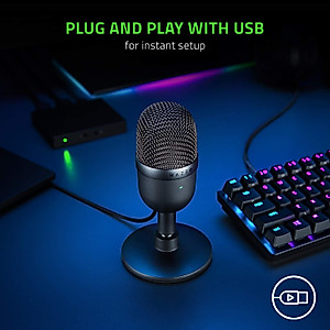 Razer Seiren Mini Ultra-Compact USB Streaming Microphone: Shock Resistant - Black (Renewed)