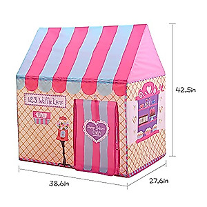 SweHouse Kids Play Tents for Boys Tent for Kids Indoor and Outdoor Tent Boys and Girls Toys Children Indoor Playhouse for Kids Gifts for Christmas Birthday (Pink Ice Cream House)