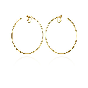 Vince Camuto Gold-Tone Extra Large Open Hoop Clip-On Earrings For Women