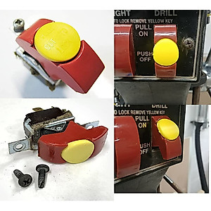 Yellow Safety Switch Key Compatible with Craftsman Radial Arm Jointer Band Drill Sears Table Saw, Sander, Band Saw, Drill Press Parts- Oval (5pcs-pack)