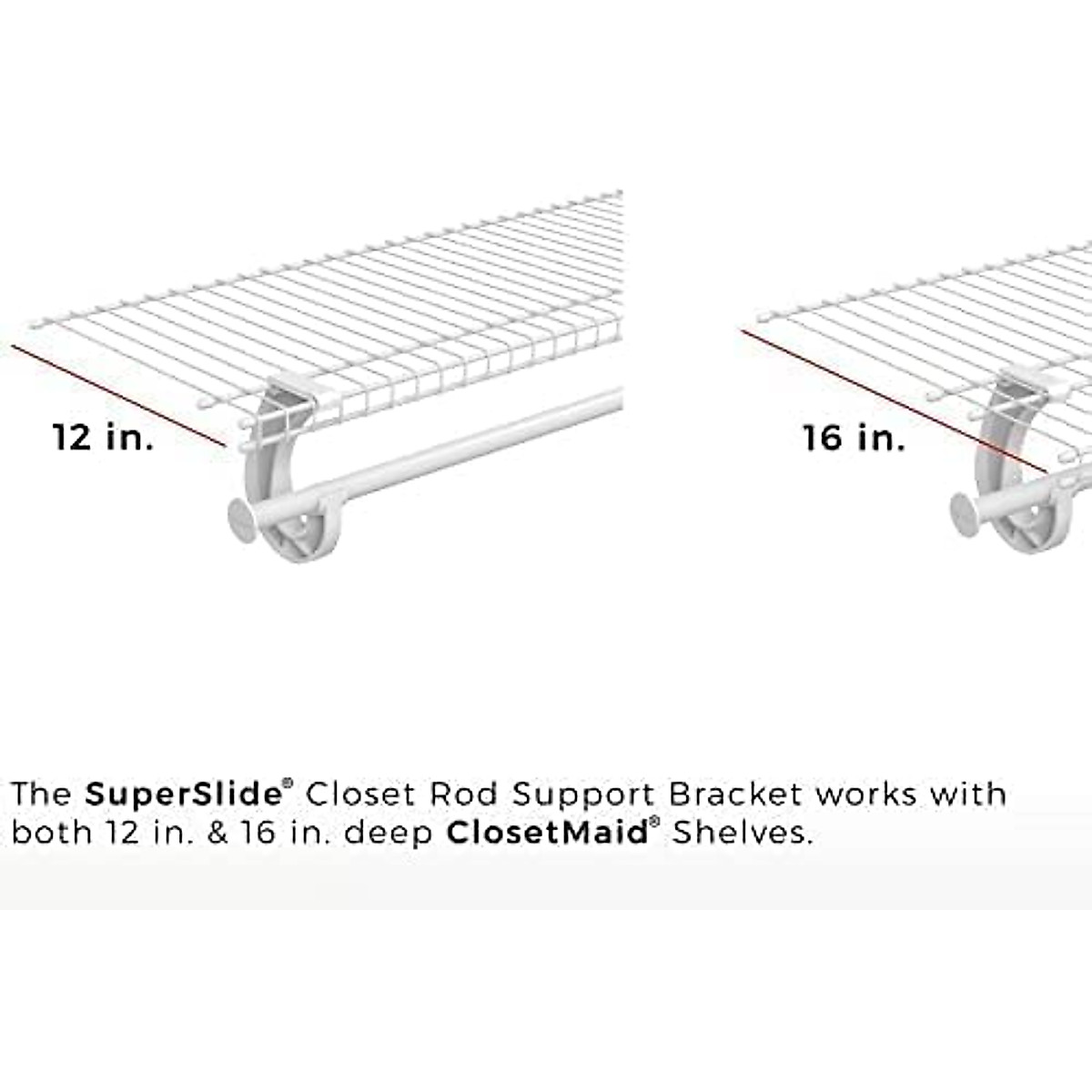 ClosetMaid 5629 Support for SuperSlide Hanging Bar, White 10 Pack