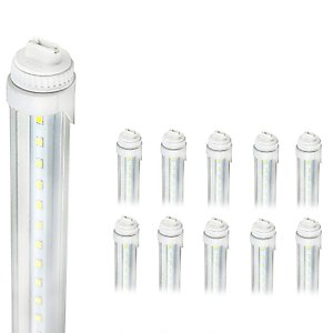 GreenSun 10 PCS R17D 6FT LED Tube Light, 30W F72T12/CW/HO LED Replacement 6FT, Super Bright 5500K Daylight for Commercial Household Lighting, Clear Cover