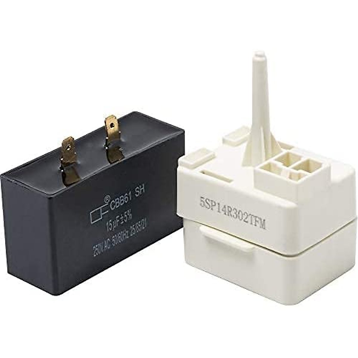 W10613606 Refrigerator Compressor Start Relay and Capacitor by Kotoysoo- Compatible with Whirlpool, Kenmore - Replace part number: W10416065, PS8746522, 67003186