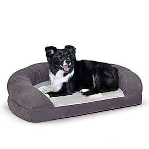 K&H Pet Products Ortho Bolster Sleeper Orthopedic Dog Bed Large Gray