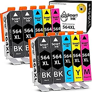 Smart Ink Compatible Ink Cartridge Replacement for HP 564 XL 564XL High Yield 10 Combo Pack (4 Black & 2 C/M/Y) for DeskJet 3520 3522 Photosmart 7520 6520 5520 7525 5514 7510 OfficeJet 4620 Printers