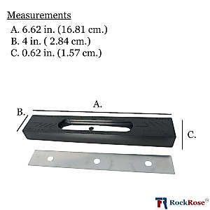 6'' Double-Edged Stainless Steel Blade, Replacement Blades for Scrapers, Heavy-Duty, Home, Window film (Pack 50 Units)
