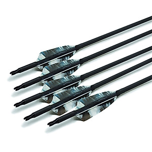 28Inch Carbon Arrow Archery Spine 500 4" Natural Turkey feather Competition Practice Target Shooting Hunting Arrows With Removable Tips For Recurve Long Traditional Bow And Compound Bow Pack of 12Pcs