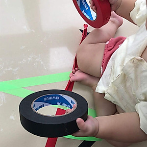 KIWIHUB Black Painters Tape,0.7inch x 60 Yds x 3 Rolls (180 Yards Total) - Medium Adhesive Masking Tape for Painting,Labeling,DIY Crafting,Decoration and School Projects