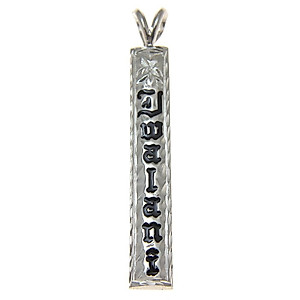 Arthur's Jewelry 925 sterling silver custom made personalized name black enamel Hawaiian heirloom 6mm pendant