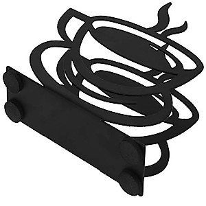 MyGift Black Metal Upright Dining Table Napkin Holder with Cafe Steaming Cup Cutout Design, Countertop Kitchen Coffee Bar Decor