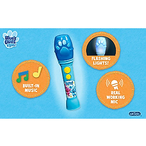 eKids Blues Clues and You Microphone for Kids, Blues Clues Toy Microphone with Built-in Music and Flashing Lights, for Fans of Blues Clues Toys and Gifts