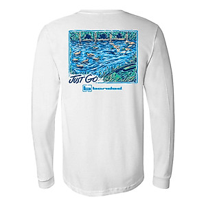 Banded River Colors Long Sleeve Shirt White - Large