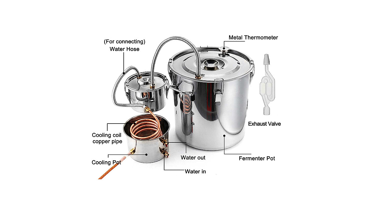 Slsy 5 Gallon Alcohol Still Water Distiller Kit for Home Brewing