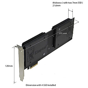 Sedna - PCI Express Quad 2.5 Inch SATA SSD Controller Card (with Built in Power Circuit, no Need SATA Power Connector) (SSD/HDD not Included)